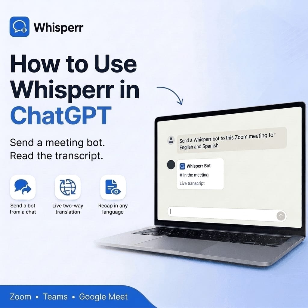 Send a Meeting Bot From ChatGPT and Read Transcripts (2026) | Whisperr Blog