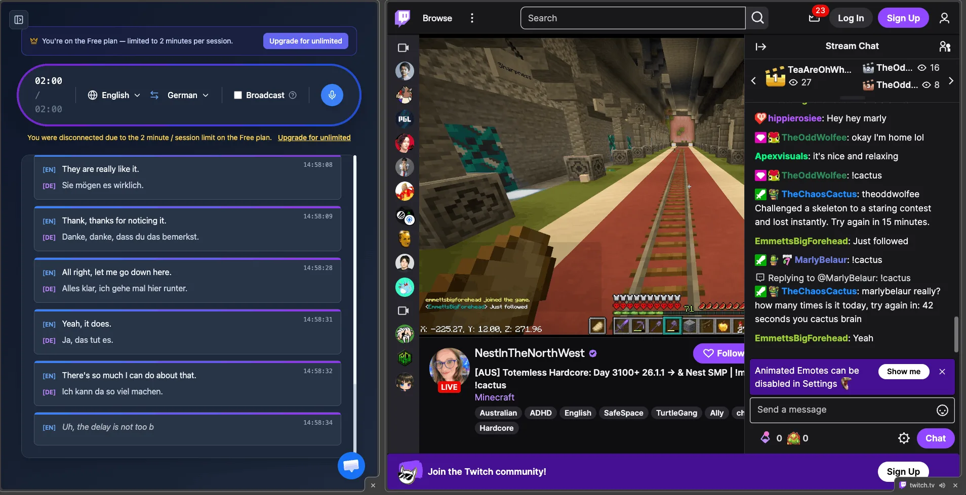 实时翻译 Twitch 直播 — 实时字幕 | Whisperr